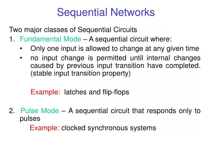 PPT - Sequential Networks PowerPoint Presentation, free download - ID ...