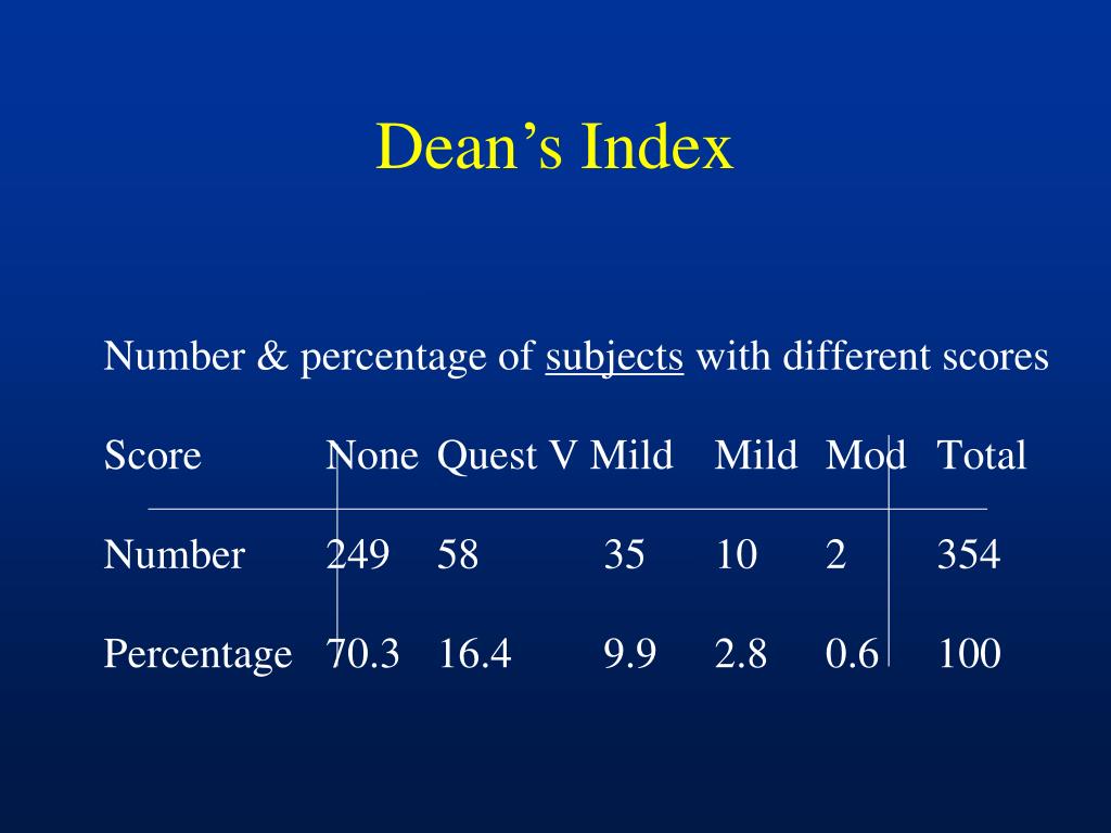 PPT - Reporting the Extent of Dental Fluorosis and Enamel Opacities ...