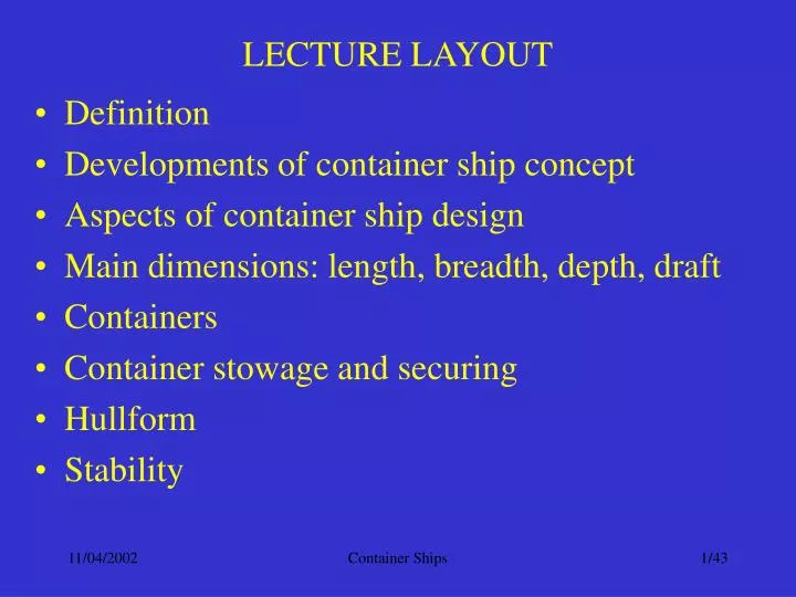 PPT - LECTURE LAYOUT PowerPoint Presentation, free download - ID:303106