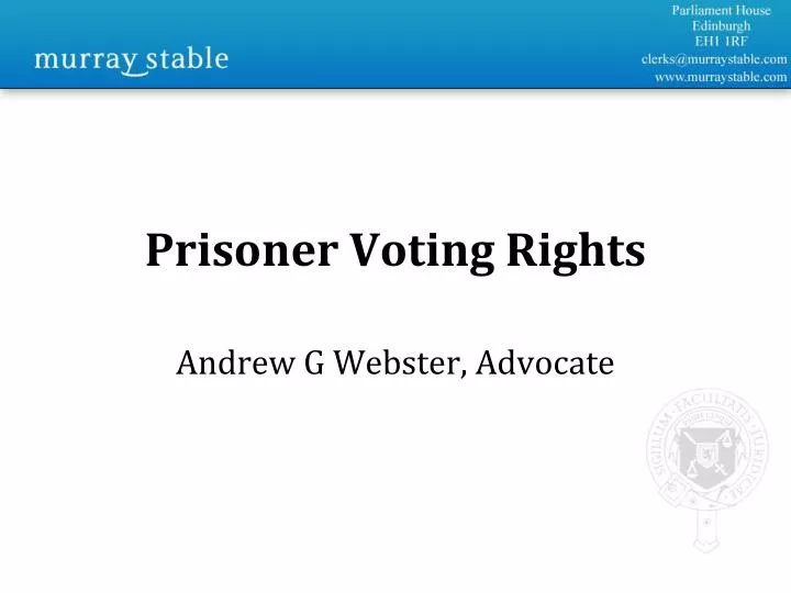 PPT - Prisoner Voting Rights PowerPoint Presentation, free download ...