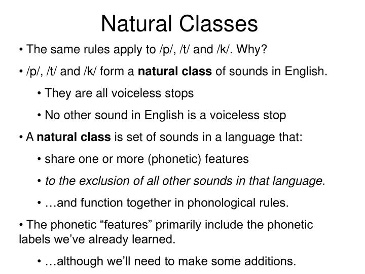PPT - Phonology, part 3: Natural Classes and Features PowerPoint ...