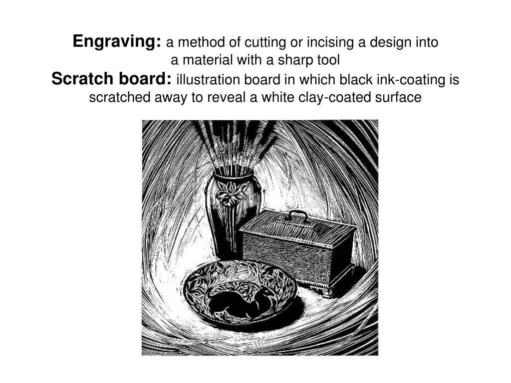 PPT - Scratch art uses line as an element of art and pattern as a ...