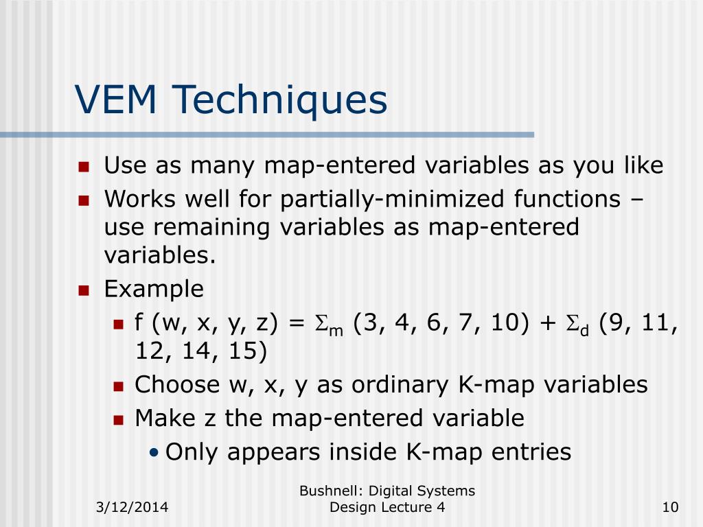 Ppt 332437 Lecture 4 Variable Entered Karnaugh Maps And Mixed Logic Notation Powerpoint 8987