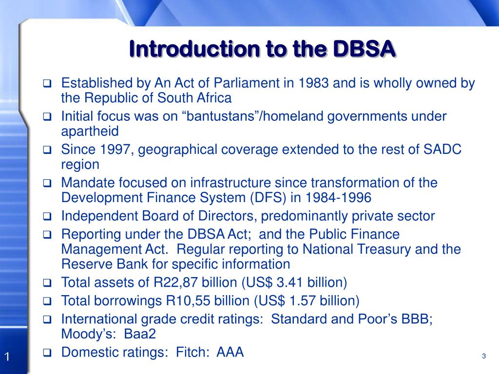 PPT - The Role of Development Finance Institutions: Lessons from ...