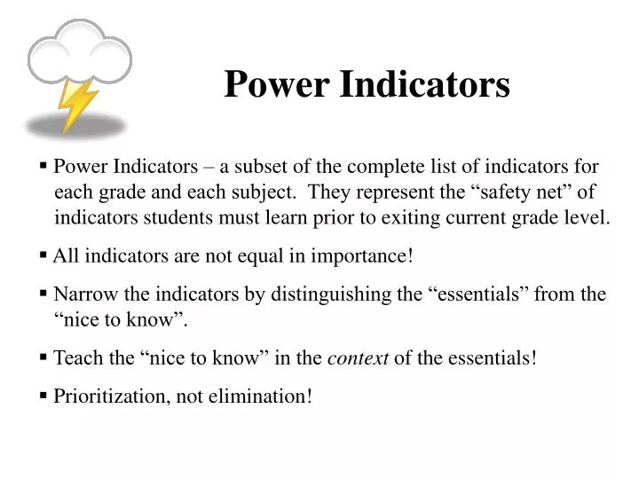 PPT - Power Indicators PowerPoint Presentation, free download - ID:305857