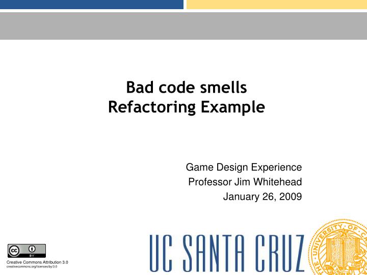 PPT - Bad code smells Refactoring Example PowerPoint Presentation, free ...