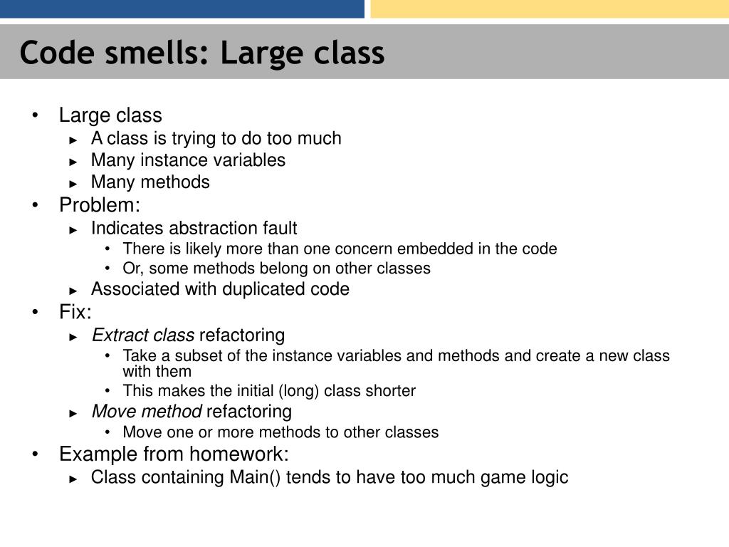 Ppt Bad Code Smells Refactoring Example Powerpoint Presentation Free