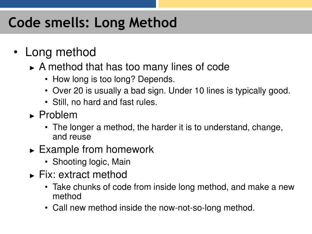 Ppt Bad Code Smells Refactoring Example Powerpoint Presentation Free