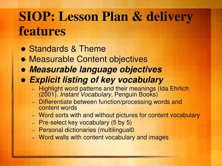 PPT - The SIOP MODEL “Sheltered Instruction Observation Protocol ...