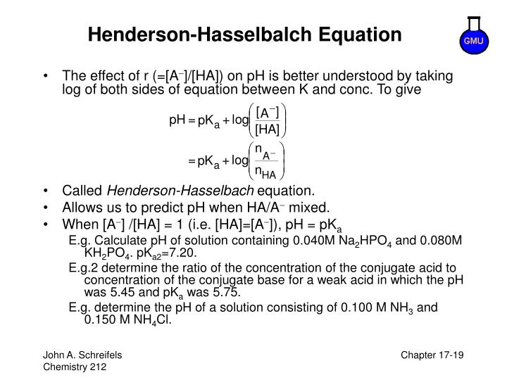 Henderson Hasselbalch Equation