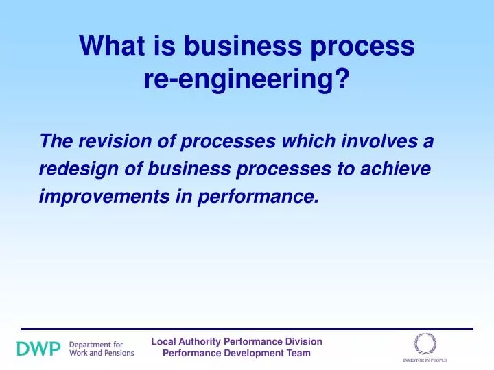 PPT - What is business process re-engineering? PowerPoint Presentation ...