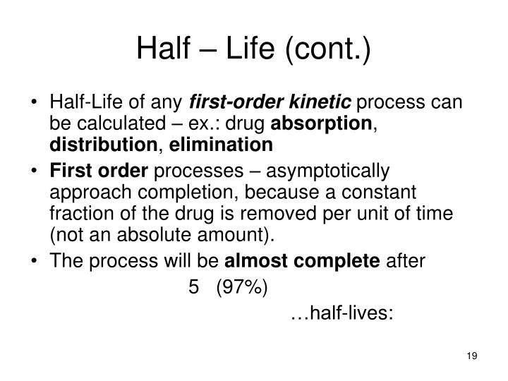 PPT - Concepts of Pharmacology - Half Life Calculation - PowerPoint ...