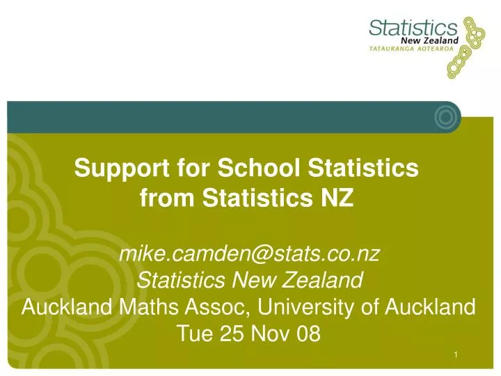 PPT - Support for School Statistics from Statistics NZ PowerPoint ...