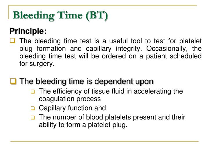 PPT - Lecture 2: Bleeding Time PowerPoint Presentation - ID:308407