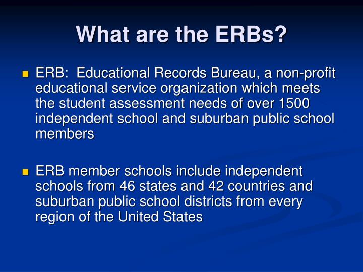 PPT - Understanding the ERBs: PowerPoint Presentation - ID:309222