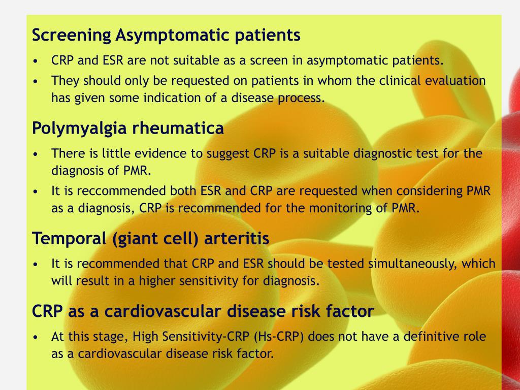 PPT CRP Vs ESR Assessing And Measuring The Inflammatory Response