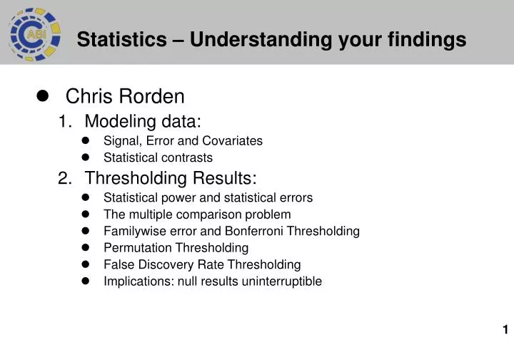 PPT - Statistics – Understanding your findings PowerPoint Presentation ...
