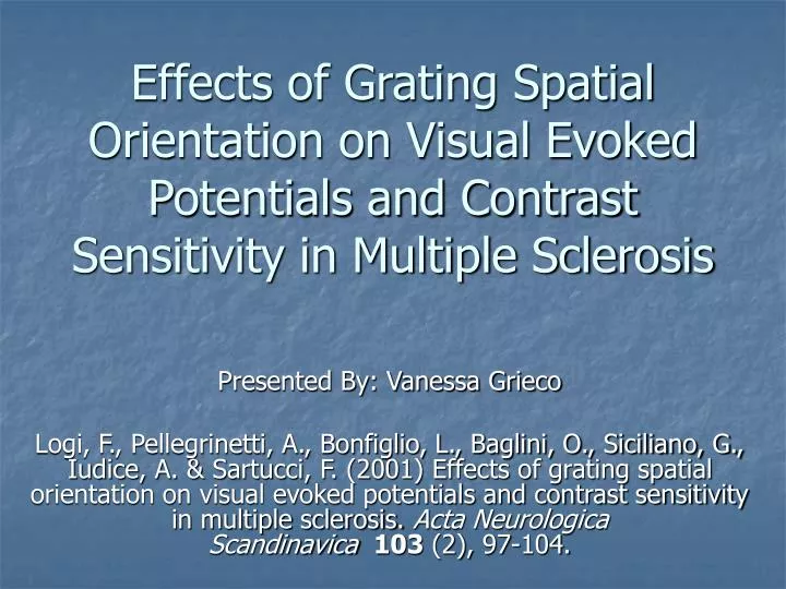 PPT - Effects of Grating Spatial Orientation on Visual Evoked ...