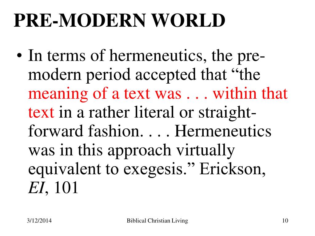 PPT - BIBLICAL CHRISTIAN LIVING IN A POST-MODERN WORLD PowerPoint ...