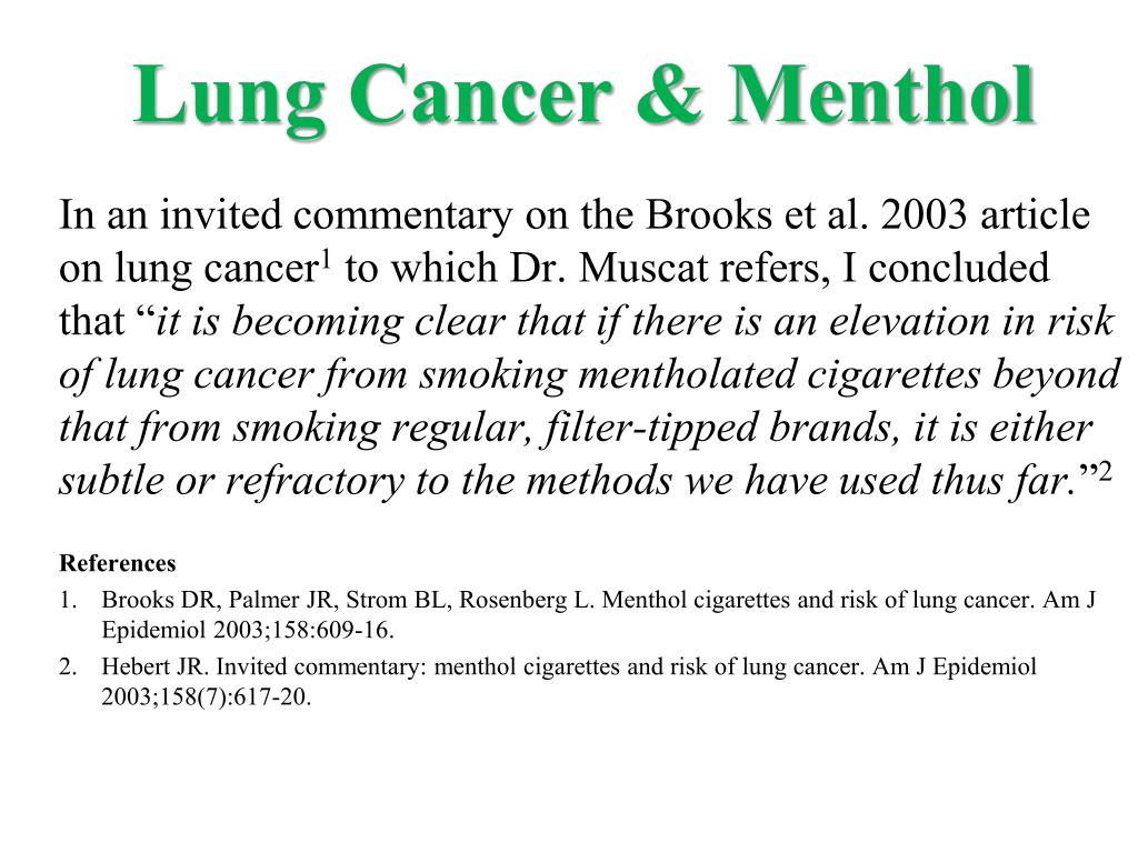 PPT - Menthol and Tobacco Smoke Exposure: PowerPoint Presentation, free ...