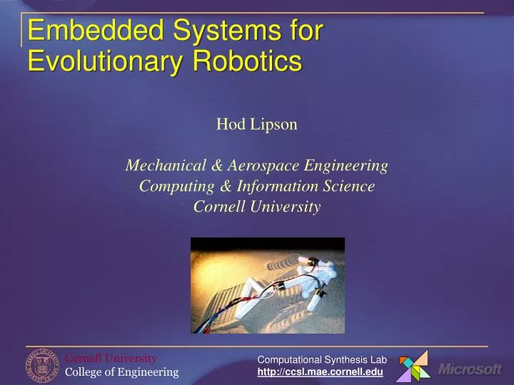 PPT - Embedded Systems for Evolutionary Robotics PowerPoint ...