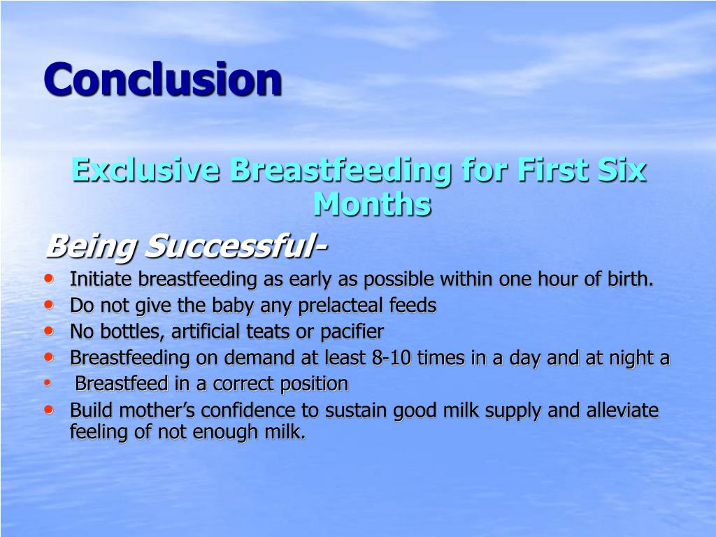 PPT - Successful Exclusive Breastfeeding For the First Six Months ...