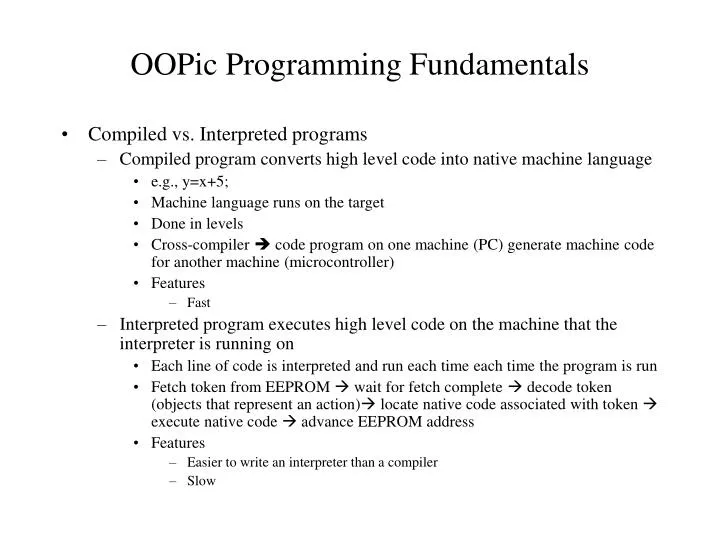 PPT - OOPic Programming Fundamentals PowerPoint Presentation, free download - ID:313849