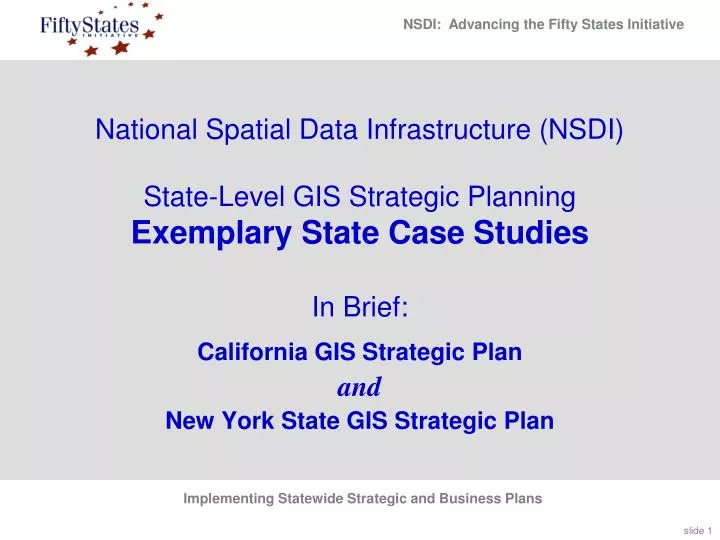 PPT - National Spatial Data Infrastructure (NSDI) State-Level GIS ...