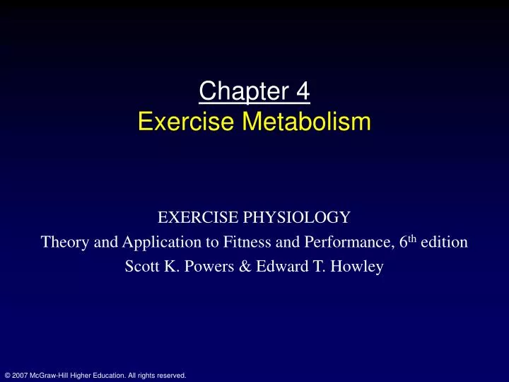 PPT - Chapter 4 Exercise Metabolism PowerPoint Presentation, free ...