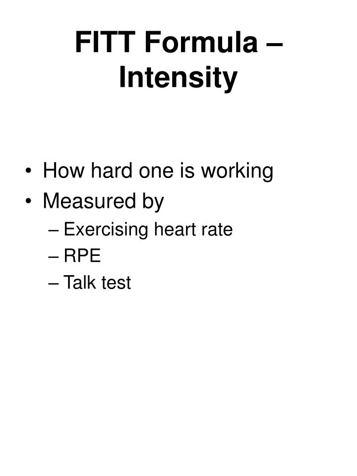Intensity Formula