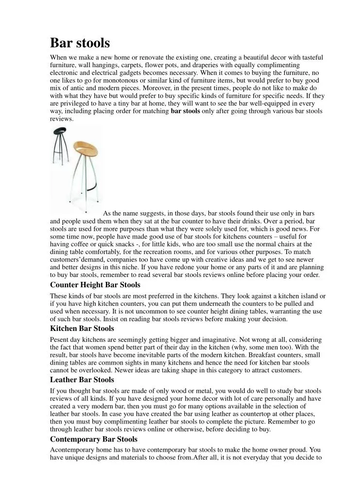 PPT - Bar stools PowerPoint Presentation, free download - ID:314335