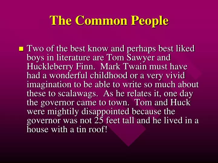 PPT - The Common People PowerPoint Presentation, free download - ID:314461