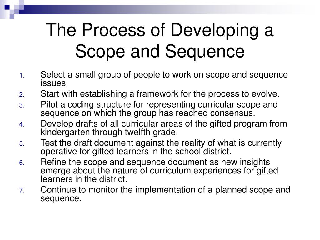 PPT - Designing a Scope and Sequence for Your Gifted Program PowerPoint ...