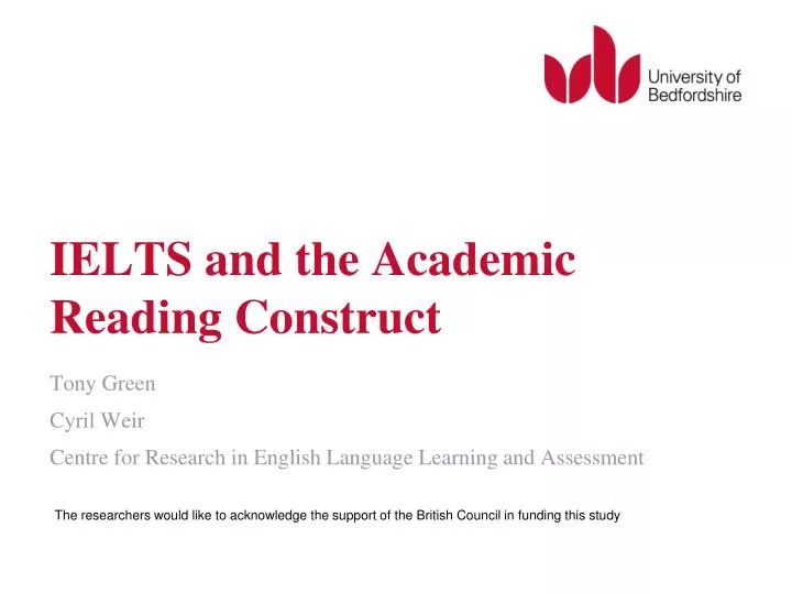 PPT - IELTS and the Academic Reading Construct PowerPoint Presentation ...