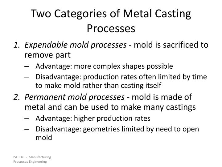 PPT - Chapter 11 METAL CASTING PROCESSES PowerPoint Presentation - ID ...