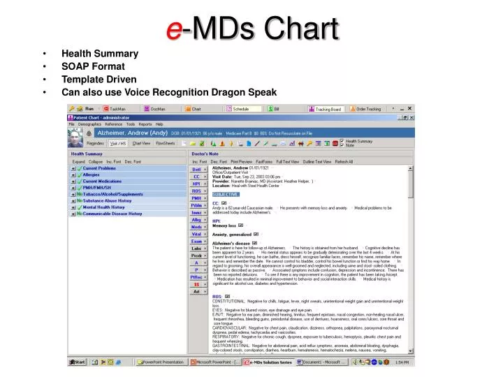PPT - e -MDs Chart PowerPoint Presentation, free download - ID:315907