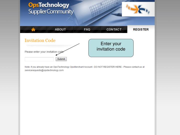 PPT - OpsTechnology Supplier Registration Invoice Only PowerPoint ...