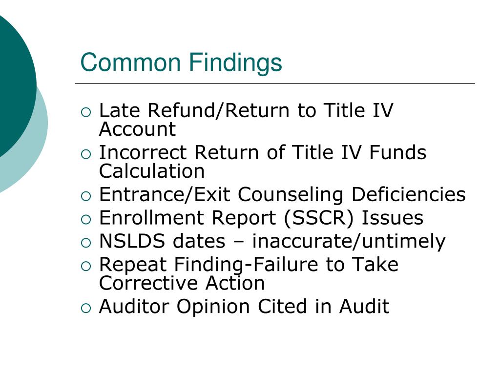 PPT - Financial Aid Forensics Top Audit Findings PowerPoint ...