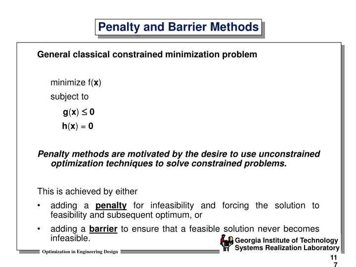PPT - Penalty and Barrier Methods PowerPoint Presentation, free ...