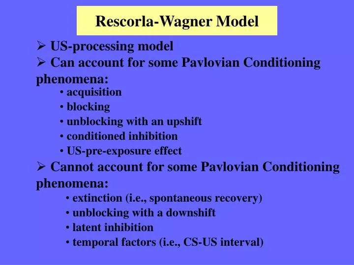 PPT - Rescorla-Wagner Model PowerPoint Presentation, free download - ID ...