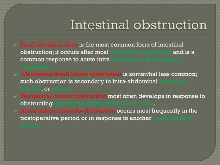 PPT - Intestinal obstruction PowerPoint Presentation - ID:317919