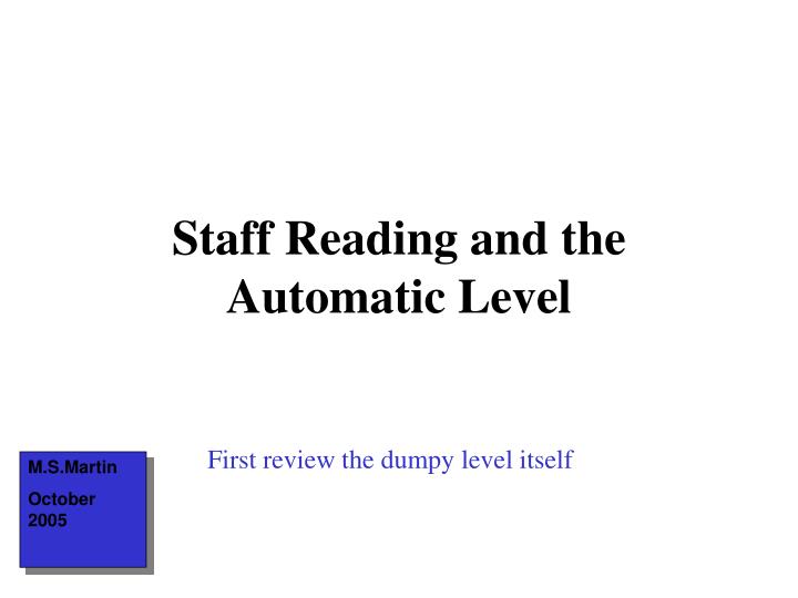 PPT - Staff Reading and the Automatic Level PowerPoint Presentation ...