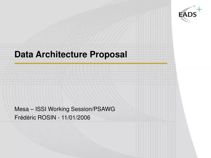 PPT - Data Architecture Proposal PowerPoint Presentation, free download ...