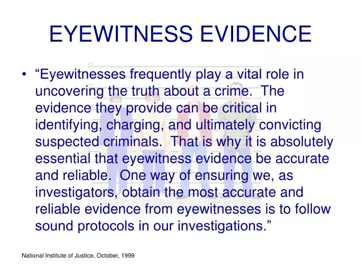 PPT - EYEWITNESS EVIDENCE PowerPoint Presentation, free download - ID ...