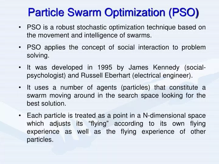 Ppt Particle Swarm Optimization Pso Powerpoint Presentation Free Download Id318911