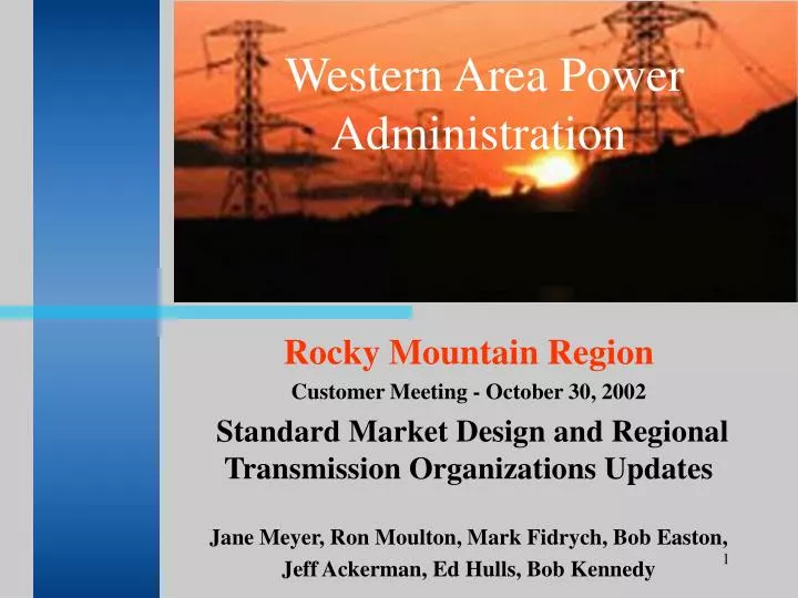 PPT - Western Area Power Administration PowerPoint Presentation, free ...