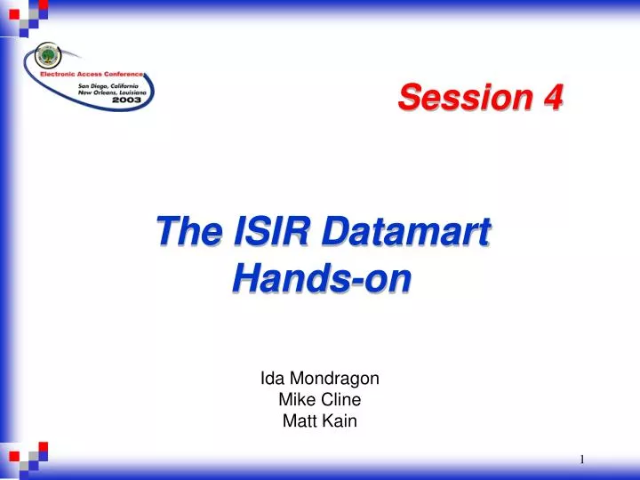PPT - The ISIR Datamart Hands-on PowerPoint Presentation, free download ...