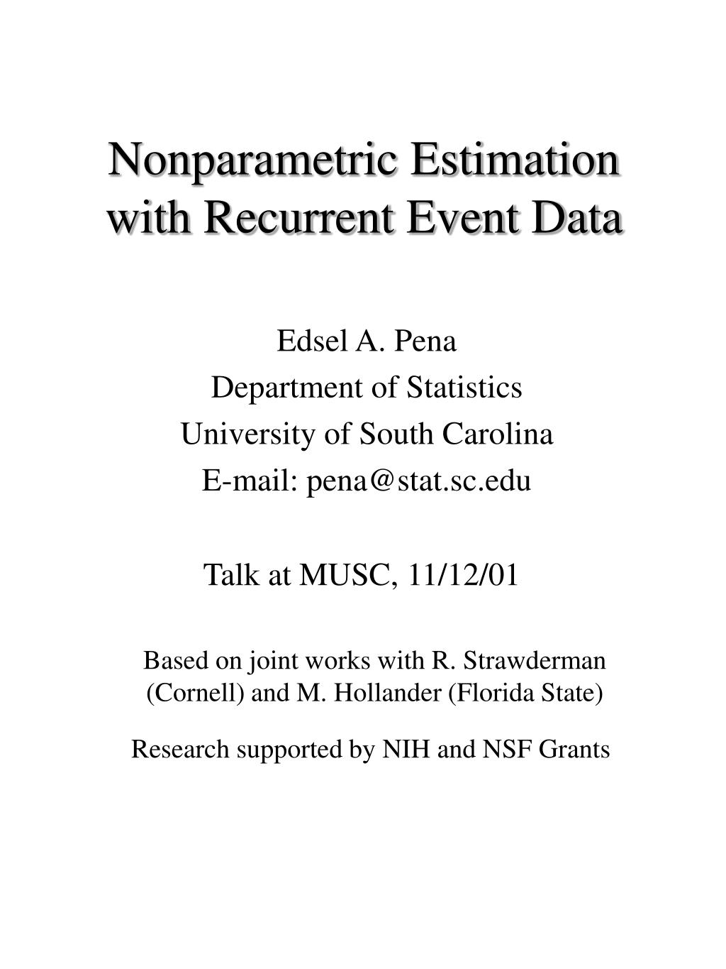 PPT - Nonparametric Estimation with Recurrent Event Data PowerPoint ... PPT - Nonparametric Estimation with Recurrent Event Data PowerPoint ...