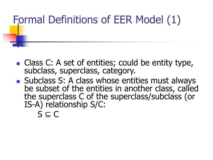 PPT - Enhanced Entity-Relationship (EER) Model PowerPoint Presentation ...