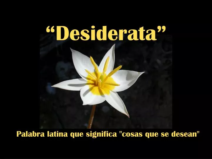 PPT - Palabra latina que significa "cosas que se desean" PowerPoint ...